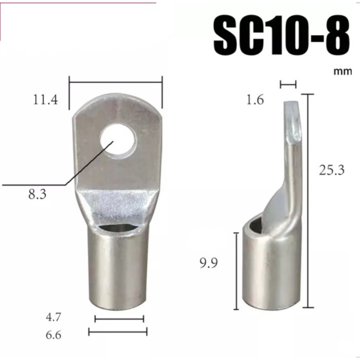 Jual Skun SC6 SC10 SC16 SC25 6 8 M6 M8 SC 6-10-16-25 mm Sepatu Kabel ...