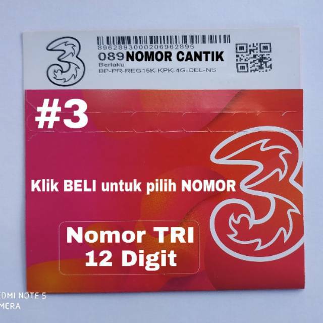 Jual #3 Nomor Cantik Tri 12 jan 25 Digit ekor TRIPLE bonus kuota ...
