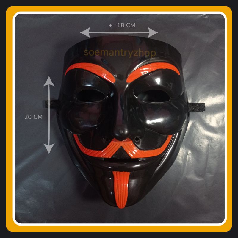 Jual Topeng Anonymous Hitam Orange hecker Indonesia mainan anak murah ...
