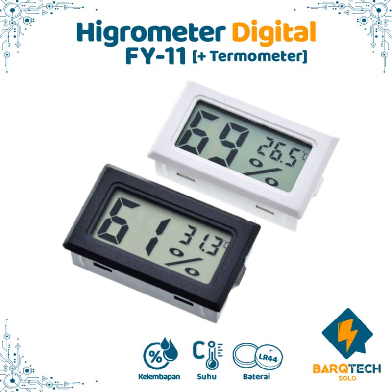Jual Higrometer Digital + Termometer - FY11 / Mini Digital Hygrometer & Thermometer | Shopee ...