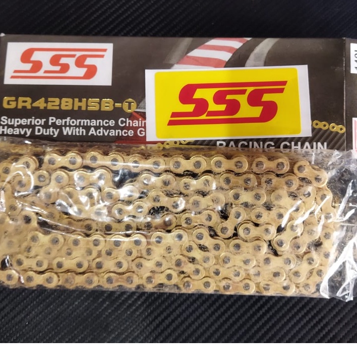 Jual SSS Racing Rantai Roda Motor Heavy Duty 428HSBT 140L Gold | Shopee ...