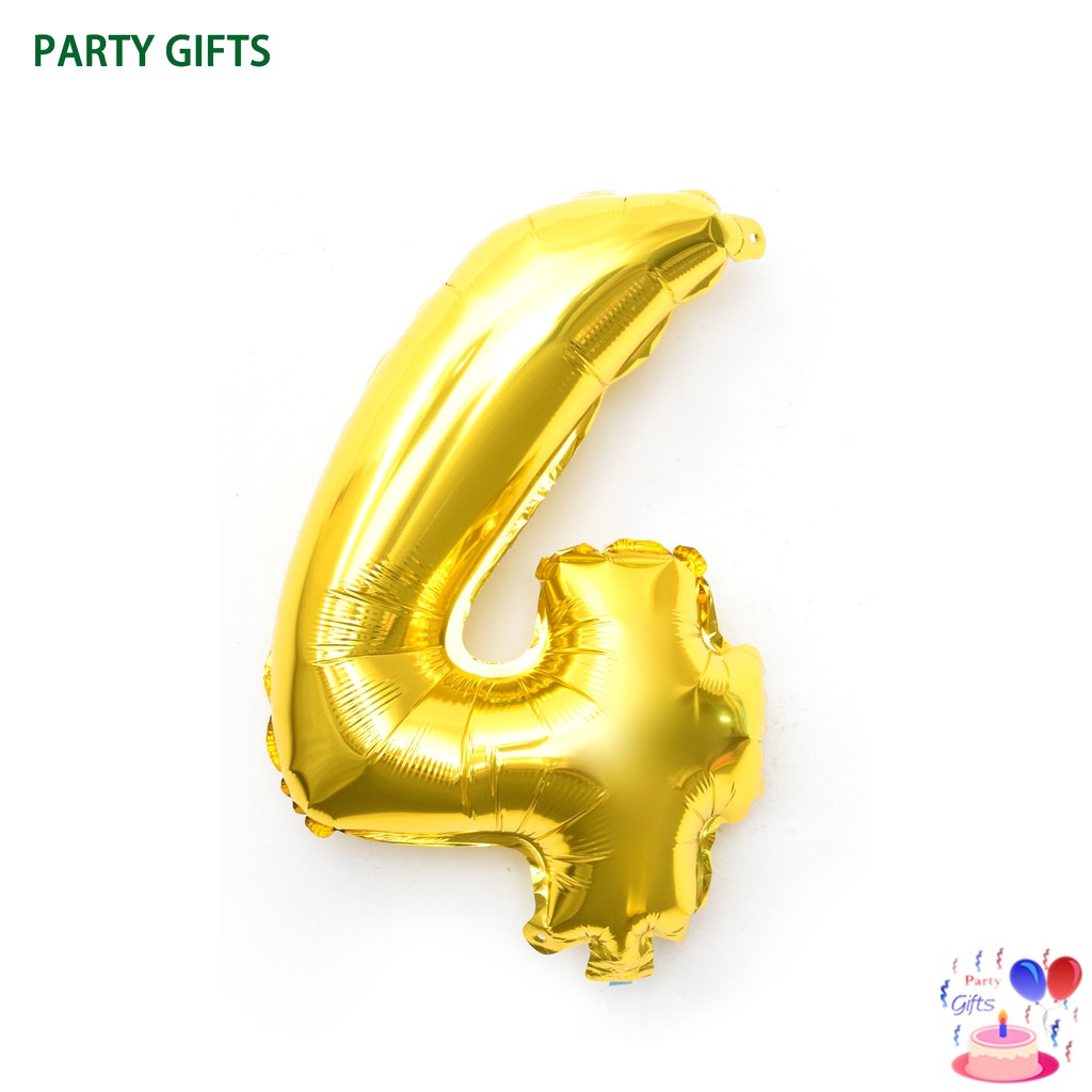 Jual Balon Foil Huruf Gold 16 Inch 40cm A-Z Balon Foil Angka 0-9 Gold ...