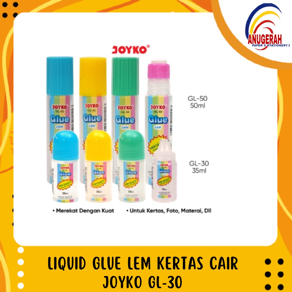 Jual Liquid Glue Lem Kertas Cair Joyko GL-30 (PCS) | Shopee Indonesia