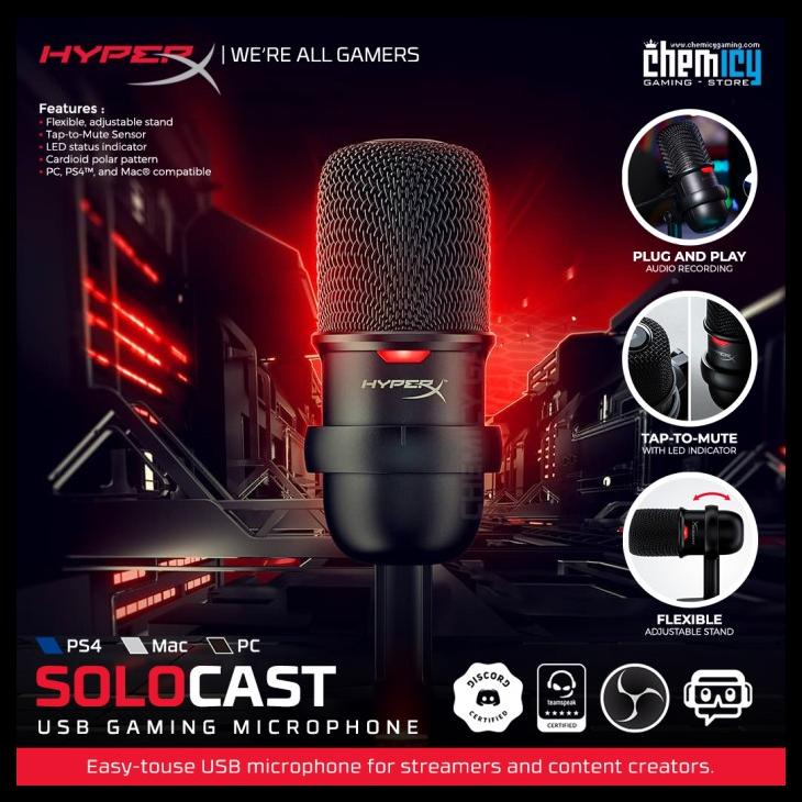 Jual Hyperx Solocast Usb Condenser Gaming / Streamer Microphone | Shopee Indonesia