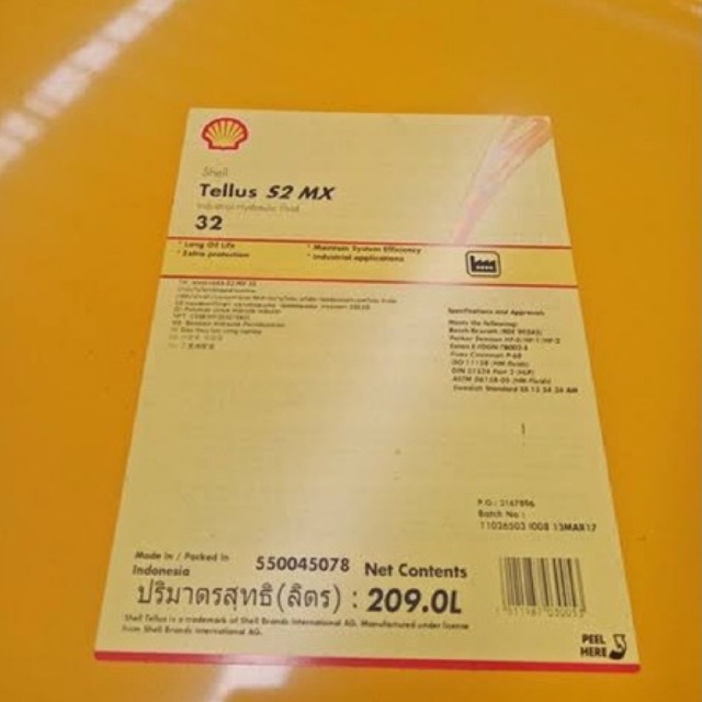 Jual Oli Shell Tellus S2 MX 32 Hidrolik 209Liter | Shopee Indonesia