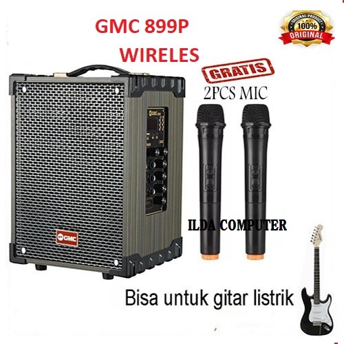 Jual Speaker Portable GMC 899P Bluetooth Karaoke 2 Mic Wireless High ...