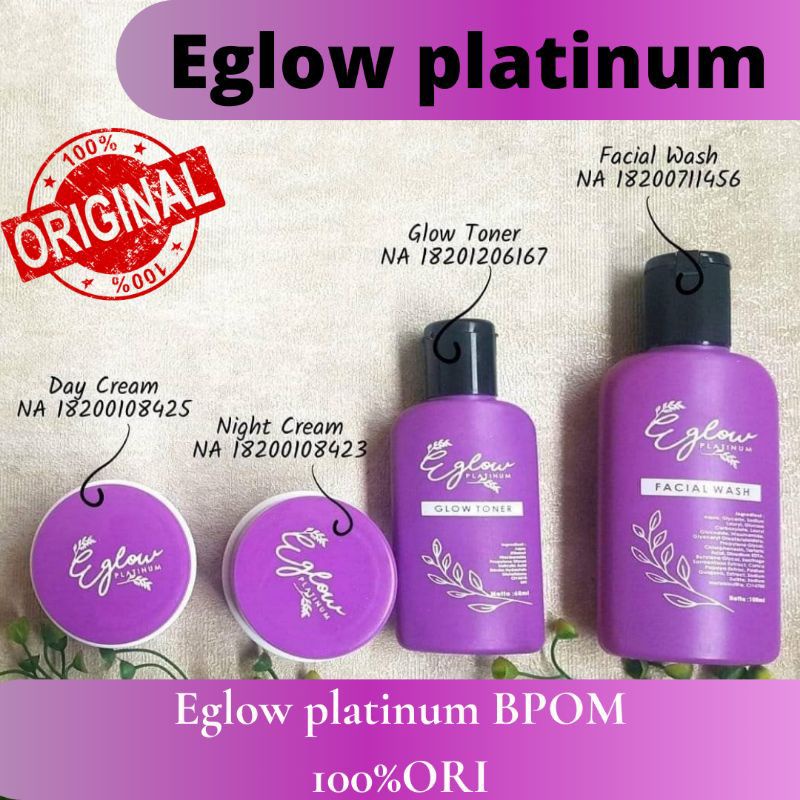 Jual Eglow Platinum skincare BPOM ORIGINAL. paket eglow platinum acne ...