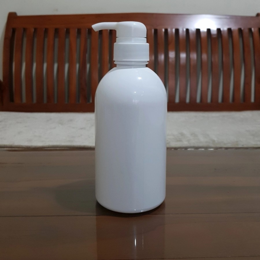 Jual Botol Putih Pump 500ml Oval l Botol Hand Sanitizer Refill Pompa l ...