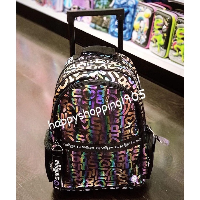 Jual (READY STOCK) Smiggle Smiggler Mix Black Girl Trolley Backpack ...