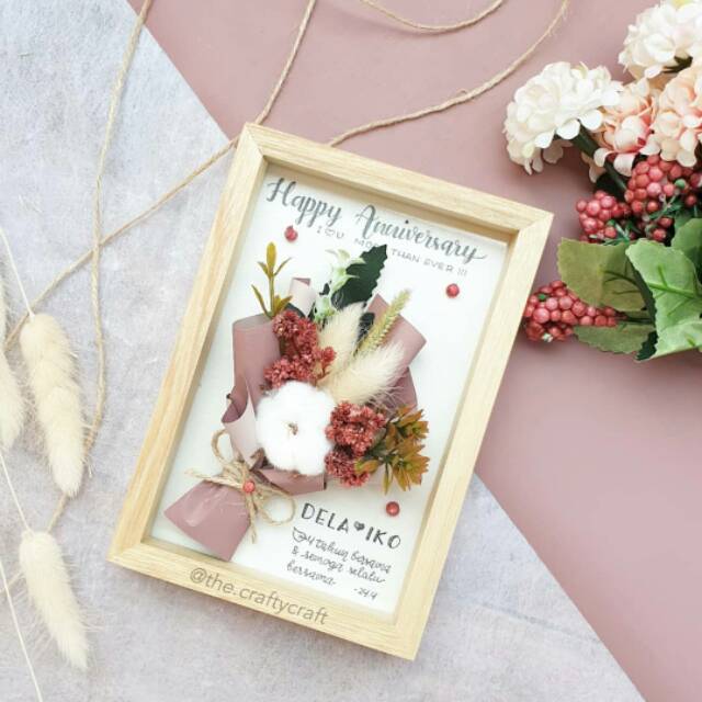 Jual Flower in frame 4R 10x15cm kado wisuda ulang tahun pernikahan ...