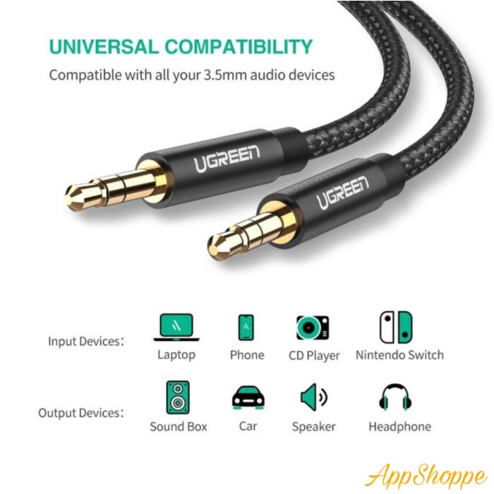 Jual Produk Unggulan Ugreen Auxiliary Aux Stereo Cord Gold-Plated Male ...