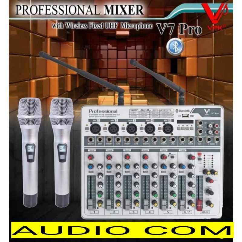 Jual MIXER VPK V7 PRO VpK v7pro ( 7 CHANNEL ) USB,BLUETOOTH FREE 2 MiC ...