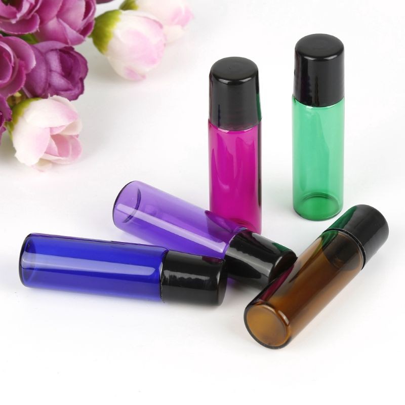 Jual Botol kaca roll on 5 ml dengan stainless steel roller tempat ...