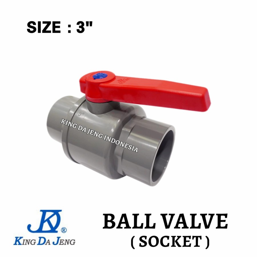 Jual KDJbv3” - KRAN TAMBAK Ball Valve 3" Stop Kran 3" KDJ King Da Jeng KDJ - 3" ( RED ...