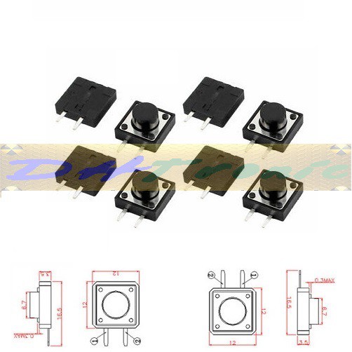 Jual 5 Pcs PCB Momentary Tactile Tact Switch 12x12 5mm Push Button ...