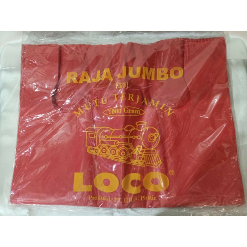 Jual KANTONG PLASTIK MERAH BESAR / HD LOCO JUMBO UKURAN 50 / ECER ...