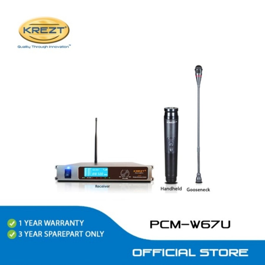 Jual Microphone - Mic Wireless Podium Condenser KREZT PCM-W67U Original ...