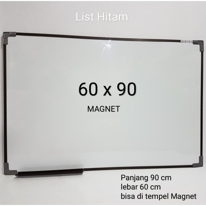 Jual papan tulis 60x90 Whiteboard 60 x 90 cm list Hitam | Shopee Indonesia