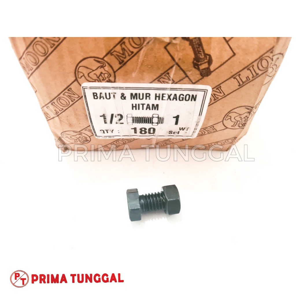 Jual Baut 19 dan Mur Hexagon Hitam Ukuran Baut 19 Panjang 1" 2" 3" 4 ...