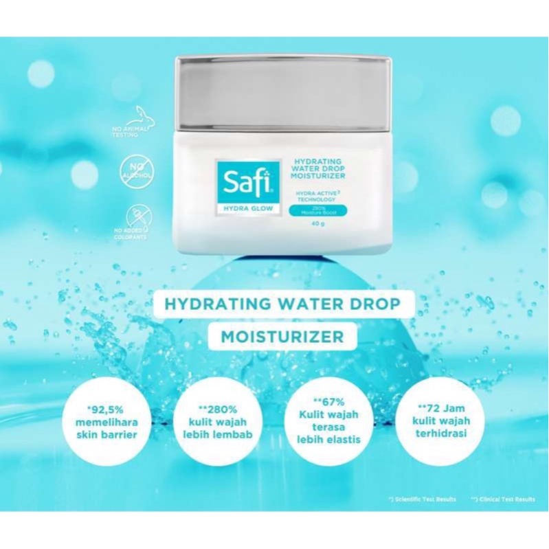 Jual SAFI Hydra Glow Hydrating Water Drop Moisturizer 40g | Shopee ...