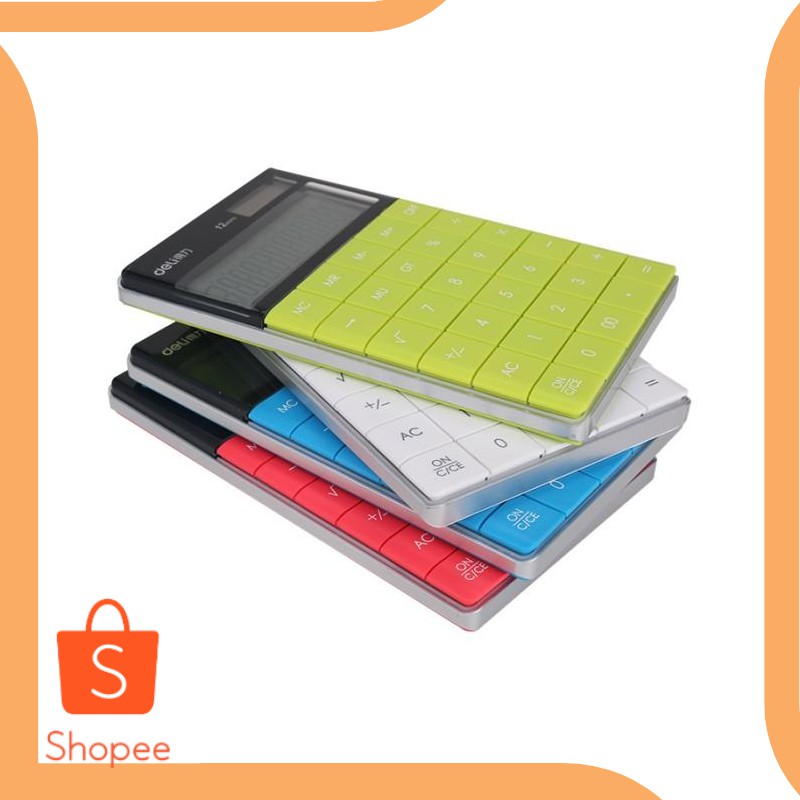 Jual Jual limited Kalkulator Deli Calculator (Red) Modern 12 Digit E1589 HIGH QU Murah | Shopee ...