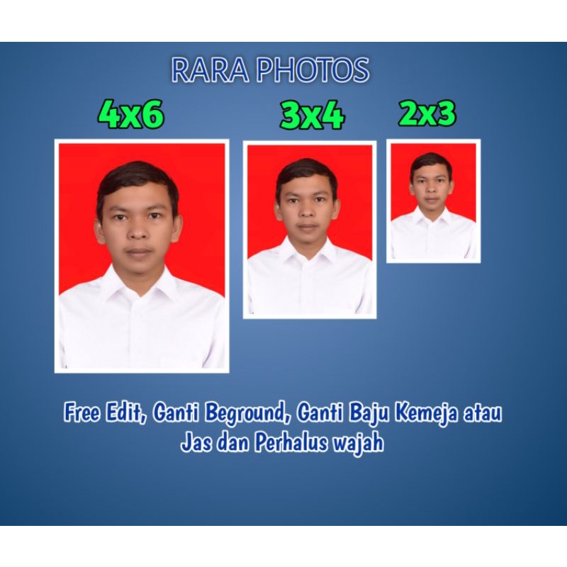 Jual Cetak Pas Foto 2x3 3x4 4x6 perlembar free edit | Shopee Indonesia