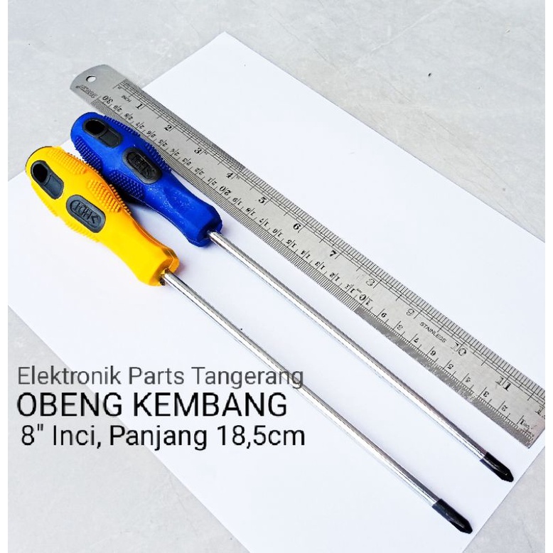 Jual (1 Buah) OBENG KEMBANG 8 INCI 18,5CM OBENG + OBENG GAGANG KARET ...