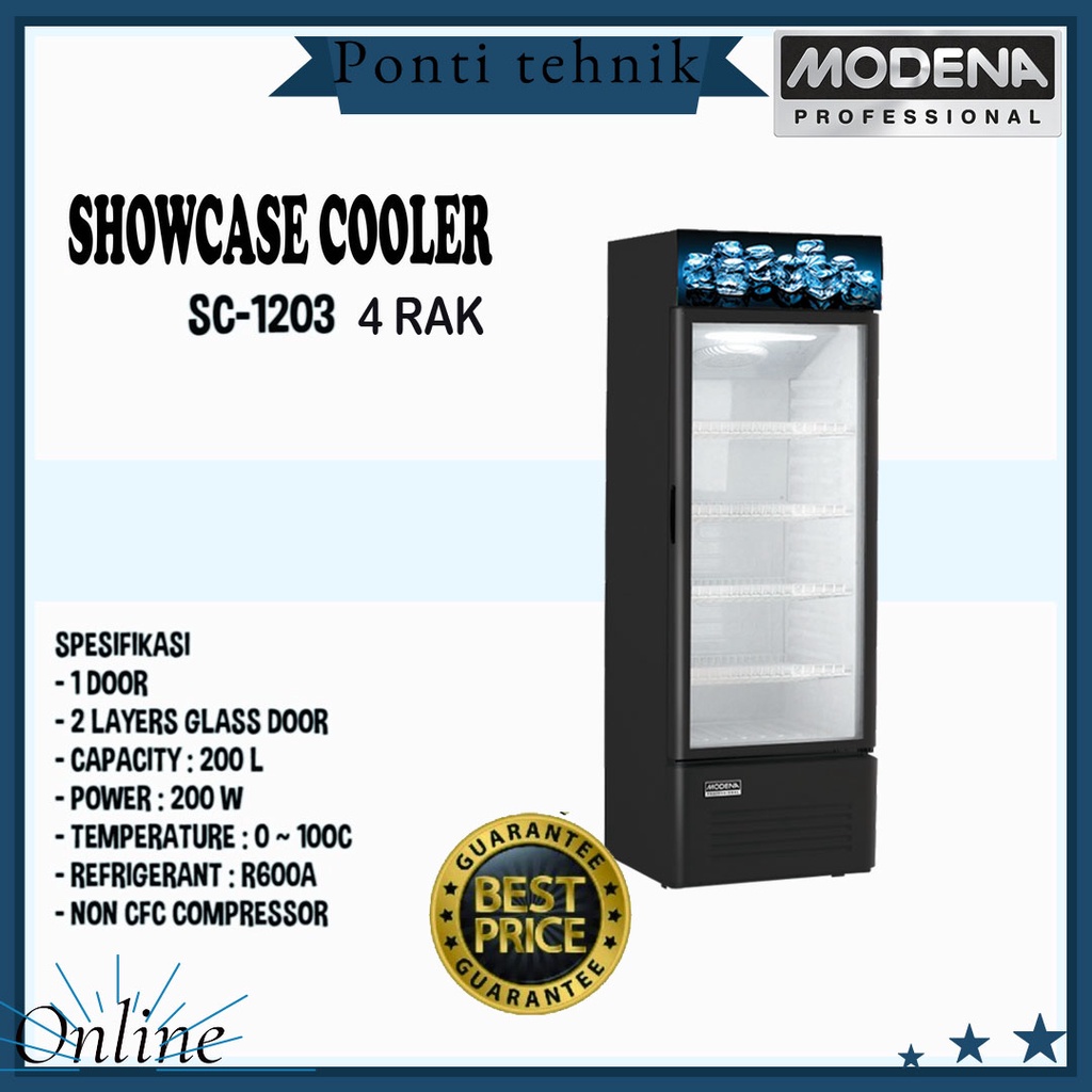 Jual SHOWCASE COOLER MODENA SC-1203 4 RAK 200 Liter | Shopee Indonesia