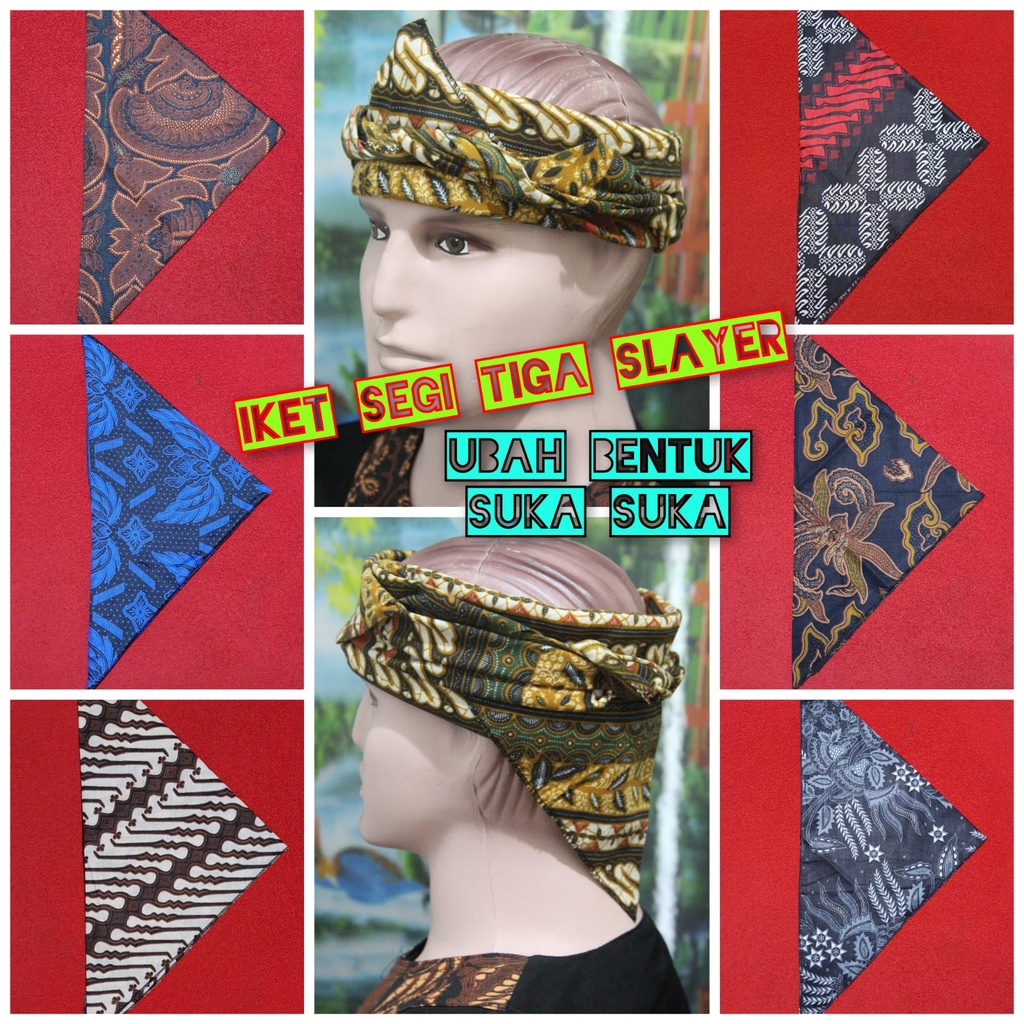 Jual iket segi tiga slayer sunda jawa batik tradisional dewasa anak ...