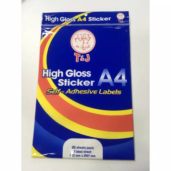 Jual T&J Labels HIGH GLOSS A4 (25 SHEETS) | Shopee Indonesia