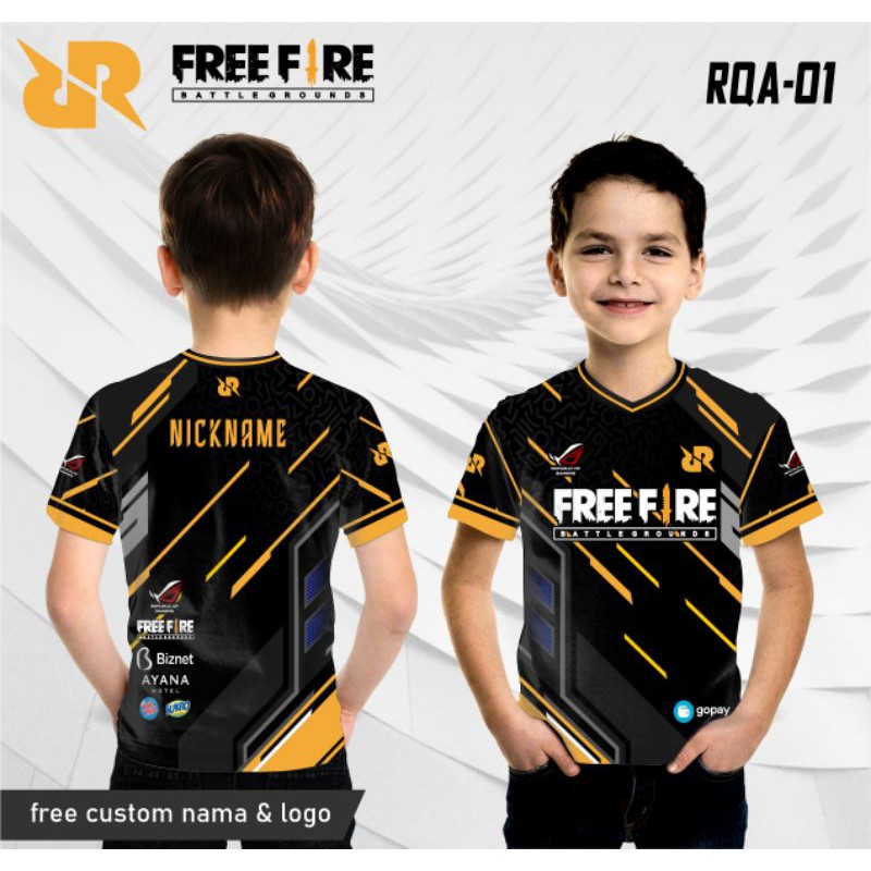 Jual baju free fire anak kaos RRQ free fire jersey game FreeFire ...
