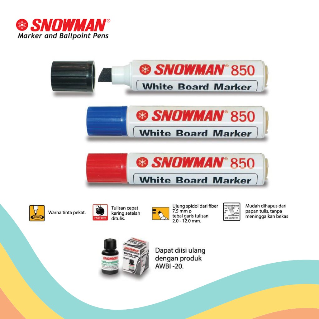 Jual SPIDOL WHITEBOARD SNOWMAN JUMBO ABG-850 (1 PCS) | Shopee Indonesia