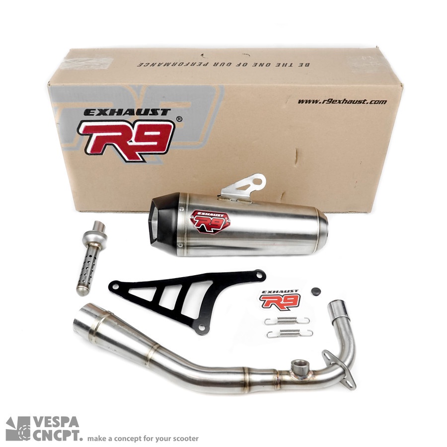 Jual KNALPOT R9 NEW ALPHA SERIES EXHAUST VESPA LX S SPRINT PRIMAVERA ...
