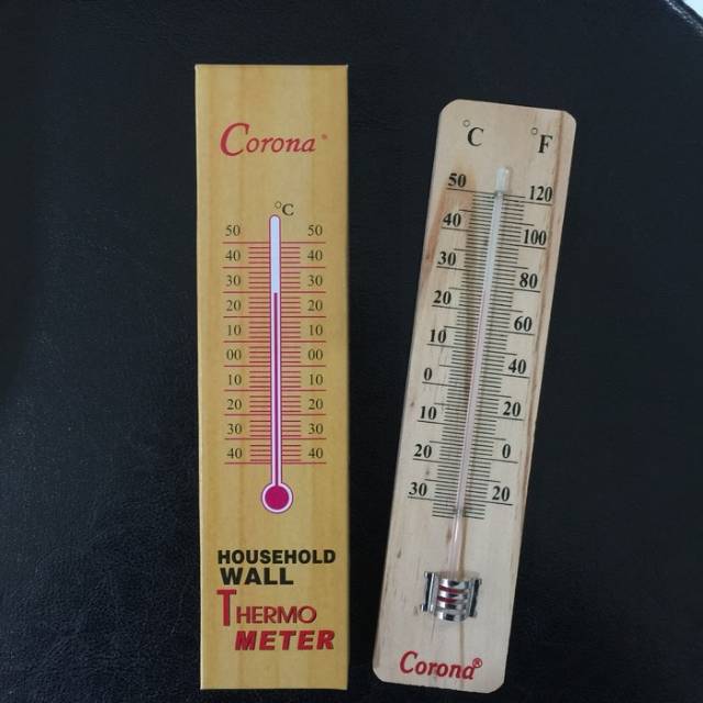 Jual Thermometer Ruangan Kayu Corona - Thermo Air Raksa Kayu | Shopee ...