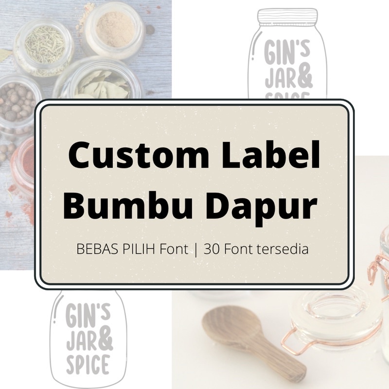 Jual Label Bumbu Dapur Custom Bisa pilih Font Sticker bumbu custom ...