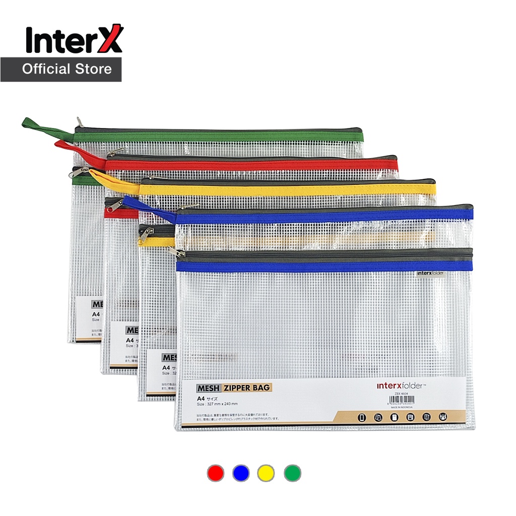 Jual InterX Zipper Mesh Bag A4 | Shopee Indonesia