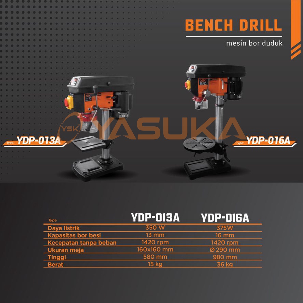 Jual MESIN BOR DUDUK YASUKA | YDP-013A 13 MM / COD | Shopee Indonesia