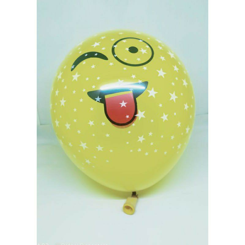 Jual BALON LATEX DOUBLE BINTANG TRANSPARAN + BALON LATEX EMOTICON 12 ...