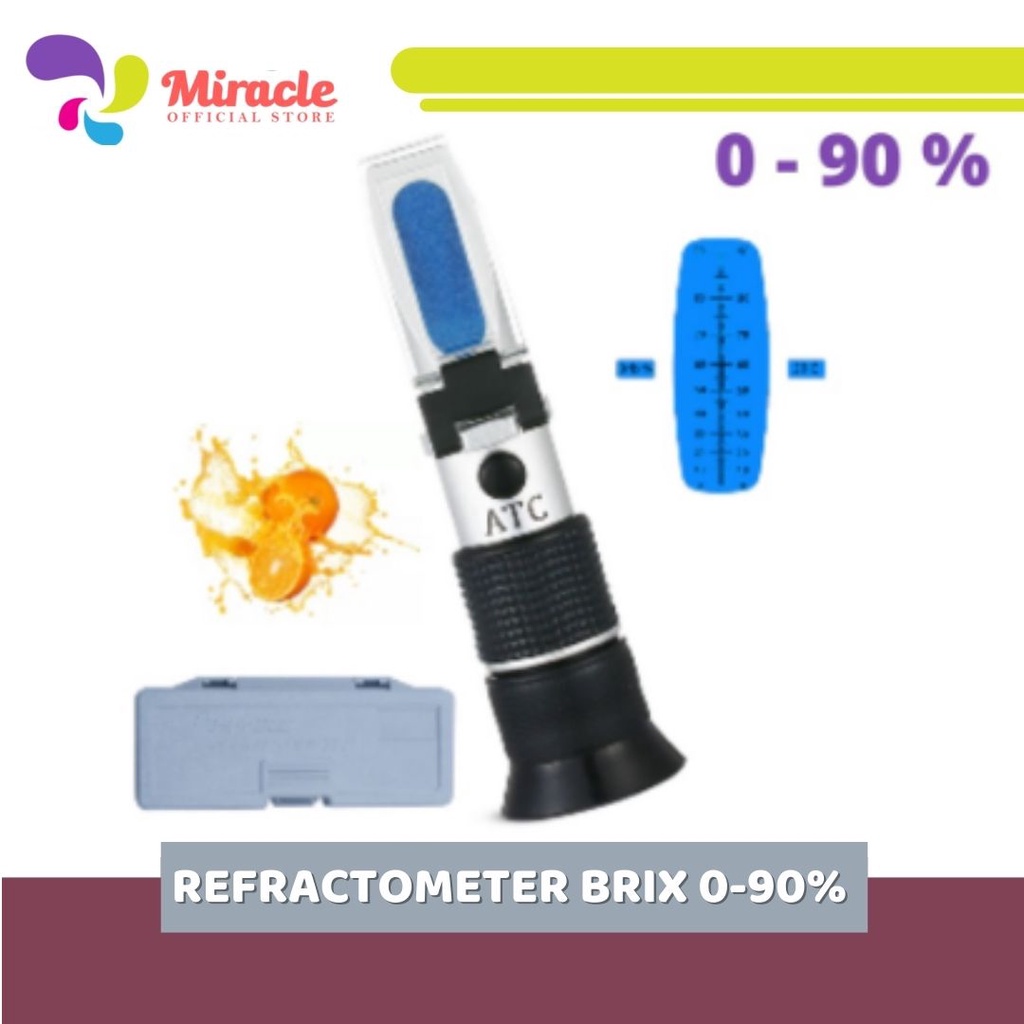 Jual Refractometer Brix 0-90% Buah Sirup Gula Juice Madu | Shopee Indonesia