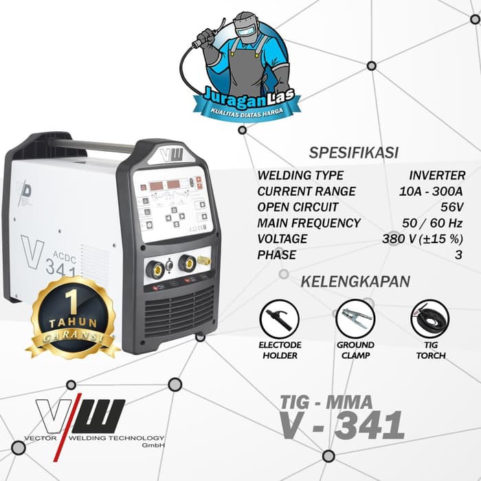 Jual Mesin Las TIG AC / DC Pulse merk Vector 300A tipe V-341 | Shopee Indonesia