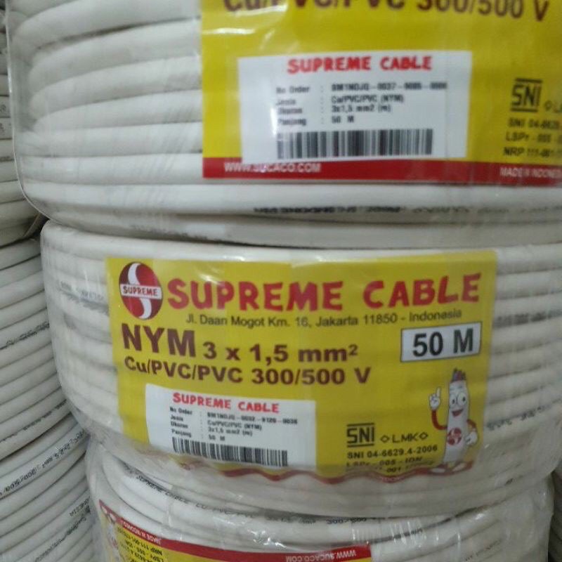 Jual Kabel NYM 3x1.5 Supreme nym 3x1,5mm supreme SNI 50meter 3x1.5mm SUPREME | Shopee Indonesia