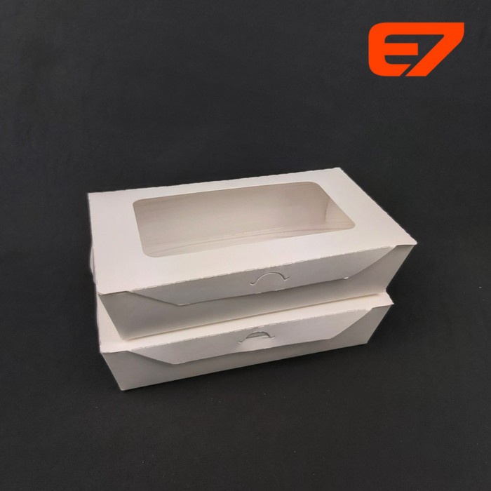 Jual Paper Lunch Box White Kraft Window Kotak Makan Bento Box (50pcs ...