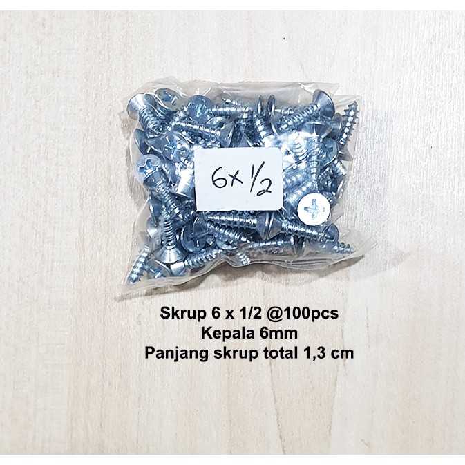 Jual Skrup 6 x 1/2 inch 100Bh | Shopee Indonesia