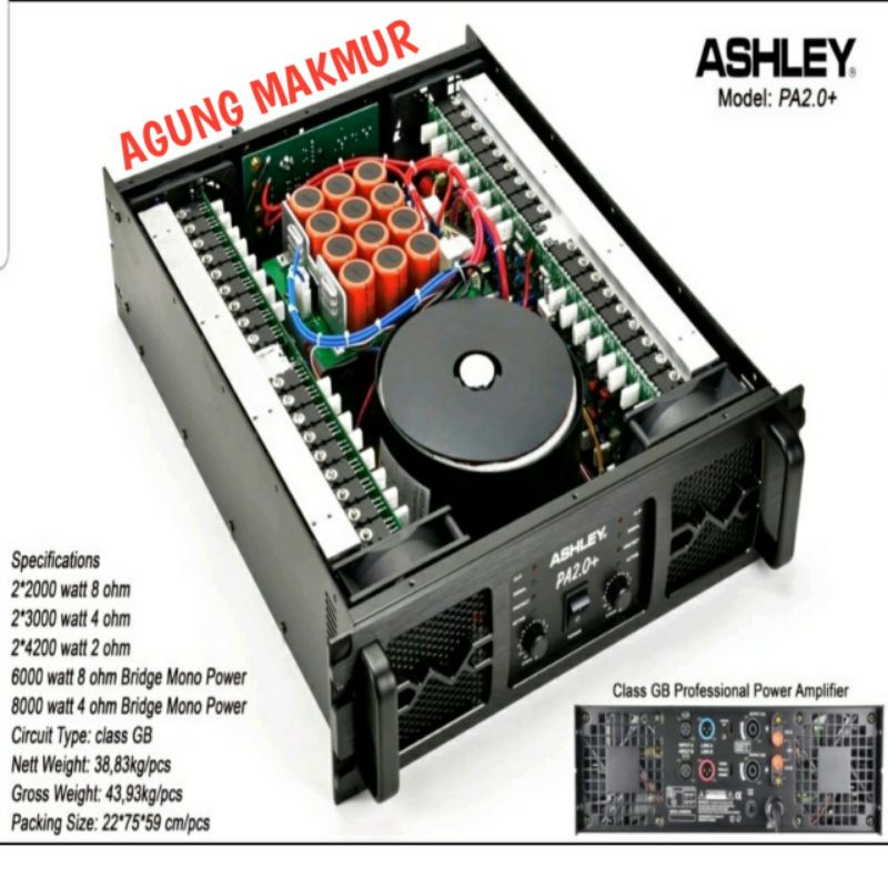 Jual Power Ashley PA2.0+ Amplifier Class GB ashley pa 2.0+ ORYGINAL ...