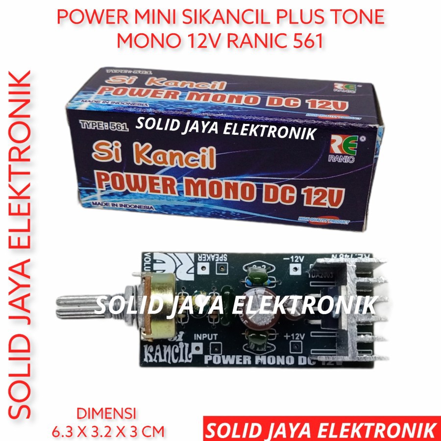 Jual KIT POWER MINI MONO SI KANCIL 12V DC TDA2003 PLUS TONE AMPLI ...