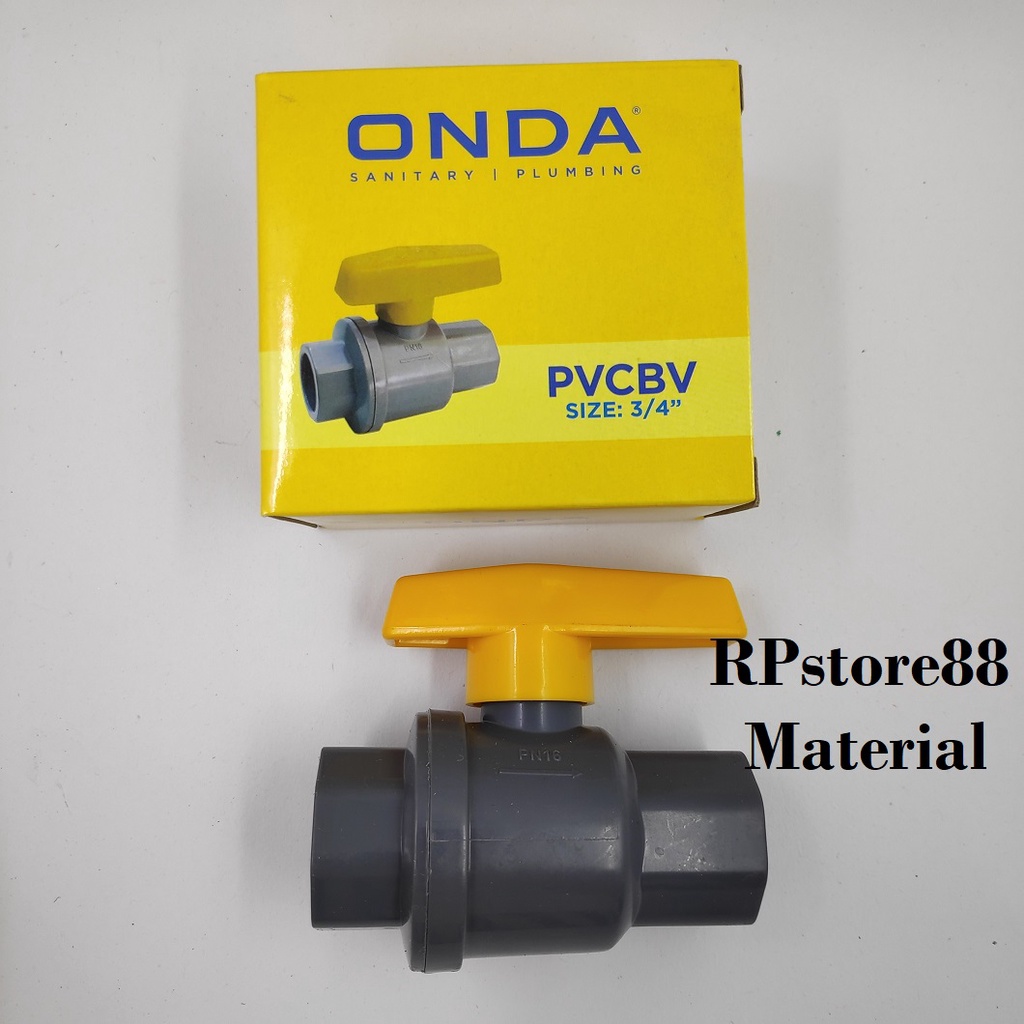 Jual BALL VALVE PVC 3/4'' ONDA - BV PVC - STOP KRAN PLASTIK POLOS 3/4 INCH | Shopee Indonesia