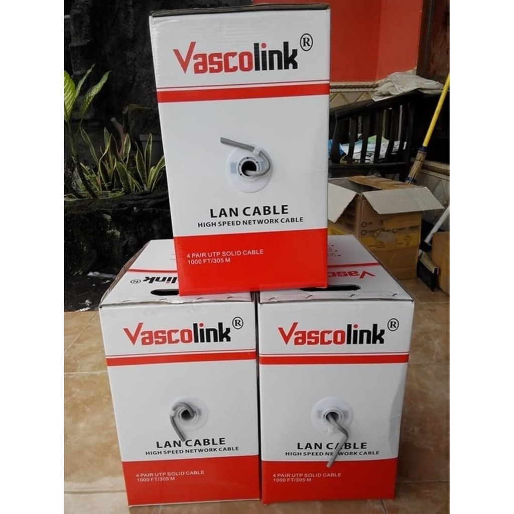 Jual kabel lan vascolink cat 6 indoor original asli 1 box dus | Shopee Indonesia