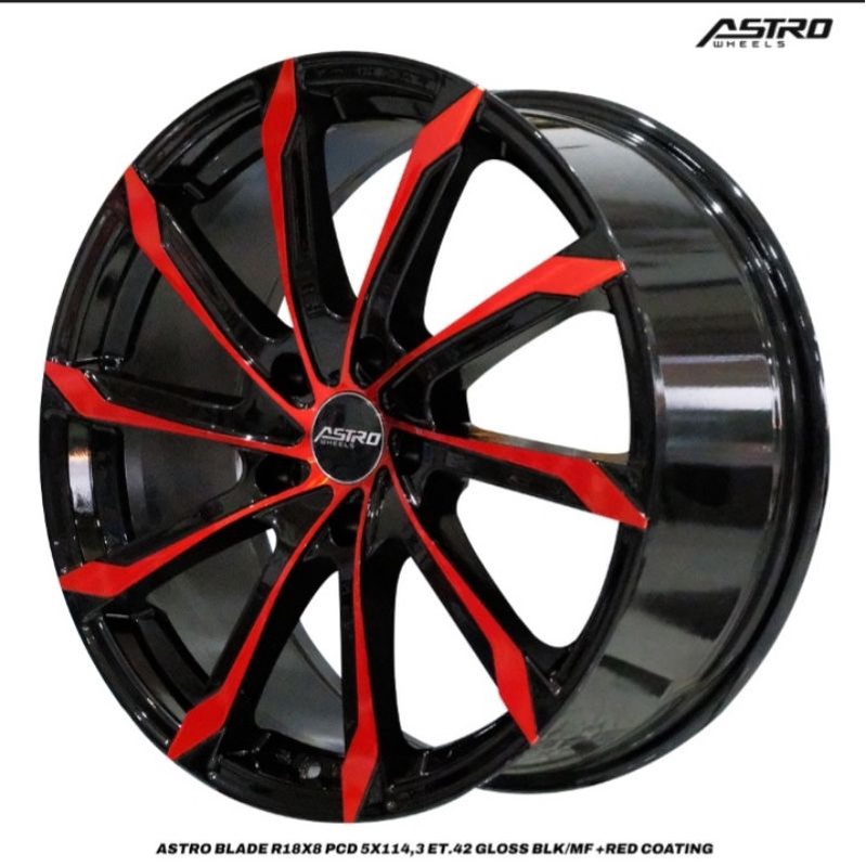 Jual Velg Mobil ASTRO Wheels Blade R18x8.0 Pcd 5x114.3 ET42 Gloss Black ...