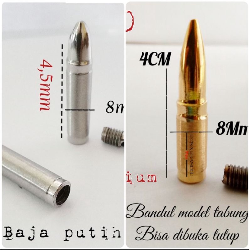 Jual BANDUL BAJA PELURU TABUNG GOLD DAN SILVER BISA DIBUKA TUTUP ( GOLD ...