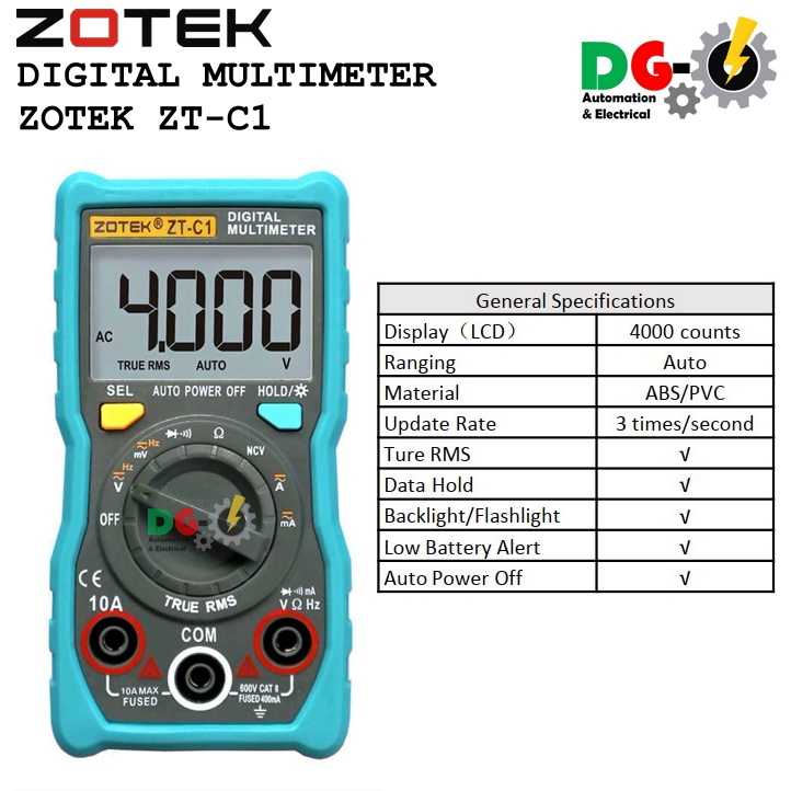 Jual DIGITAL MULTIMETER DIGITAL AVOMETER ZOTEK ZT-C1 | Shopee Indonesia